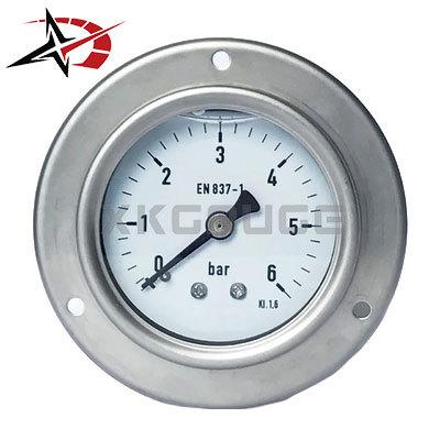China G1/4 SS 304 6 Bar Pressure Gauge 63mm KL 1.6 Silicone Oil Filled Manometer for sale