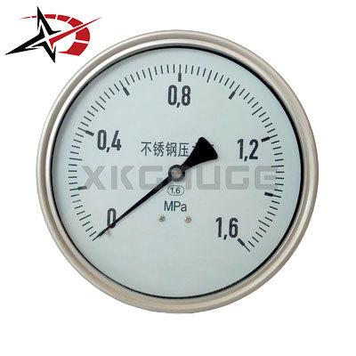 China EN 837-1 1.6 MPa All Stainless Steel Pressure Gauge Blow Out Protection 1/2 PT SUS 316 for sale