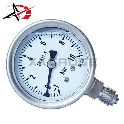 China CL 1.6 10 Bar All Stainless Steel Pressure Gauge Manometer Bayonet Ring Silicone Filled for sale