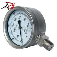 China All Stainless Steel Water Pressure Gauge Glycerin Manometer 100mm for sale