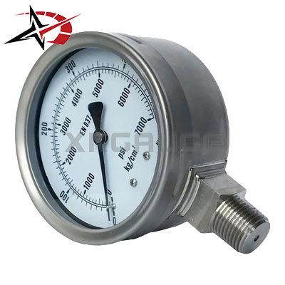 China All Stainless Steel Water Pressure Gauge Glycerin Manometer 100mm for sale