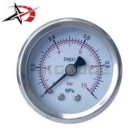 China Shockproof 60mm Liquid Filled Pressure Gauge Axial Back Mount 0-1MPa 0-10 Bar for Industrial Monitoring for sale