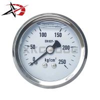 China Heavy Duty Back Mount Liquid Filled Pressure Gauge 0-250 kg/cm2 for High Pressure Industrial Hydraulic Systems for sale