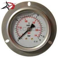 China Front Flange Pressure Gauge 0–230 PSI Hydraulic Liquid Filled Pressure Gauge for sale