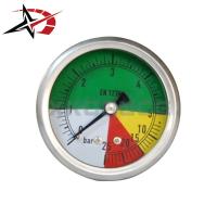 China 63mm Color Zone Bar Pressure Gauge NPT1/4 Back Connection Pressure Gauge for sale
