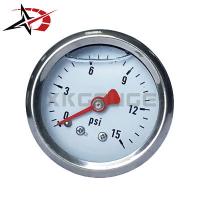 China 304 Ss Pressure Gauge 40mm 15 Psi Glycerine Filled Manometer 1/4 NPT for sale