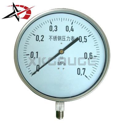 China 200mm All Stainless Steel Pressure Gauge 0.7 MPa CL 1.6 Big Dial Manometer for sale