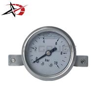 China U Clamp Liquid Filled Pressure Gauge 40mm 0-10 Bar Stainless Steel Axial Back Mount for Compact Industrial Monitoring for sale