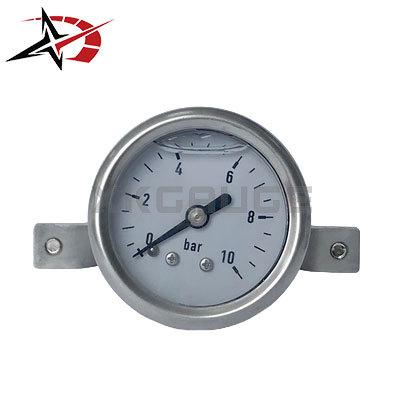 China U Clamp Liquid Filled Pressure Gauge 40mm 0-10 Bar Stainless Steel Axial Back Mount for Compact Industrial Monitoring for sale