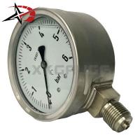 China 100mm All Stainless Steel Bayonet Ring Pressure Gauge 6 Bar Lower Mounting for sale