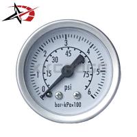 China 75 Psi Back Mount Manometer Pressure Gauge 6 Bar Pressure Gauge 40mm Dial Stainless Steel Case for sale