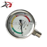 China Green 60mm Liquid Filled Pressure Gauge Radial 0-50 kg/cm2 Color Zone for Safety Status Industrial Indication for sale