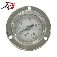 China 20 Bar All Stainless Steel Pressure Gauge Panel Mount 40mm With Glass Lens for sale