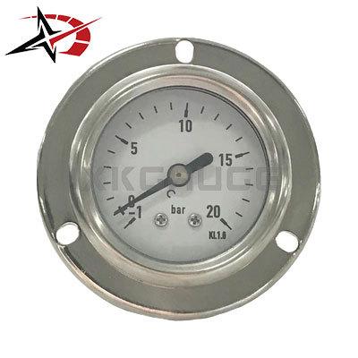 China 20 Bar All Stainless Steel Pressure Gauge Panel Mount 40mm With Glass Lens for sale