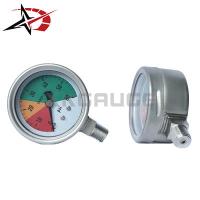 China Visual Pressure Gauge Liquid Filled 0-60 PSI Color Zone Radial Stainless for Safety Monitoring Indication Systems for sale