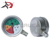 China Visual Pressure Gauge Liquid Filled 0-60 PSI Color Zone Radial Stainless for Safety Monitoring Indication Systems for sale