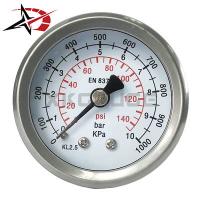 China 10 Bar All Stainless Steel Pressure Gauge EN 837-1 Back Mount Manometer Heating System for sale