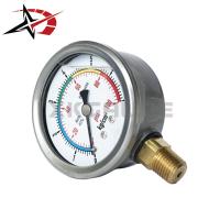 China Chemical Resistant 63mm Silicone Oil Filled Pressure Gauge 0-100PSI 7 kg/cm2 Brass for Industrial Processing for sale