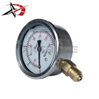 China Boiler 63mm Liquid Filled Pressure Gauge 0-140PSI Bottom Brass Stainless Steel for Industrial Monitoring for sale