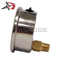 China Dual Scale Liquid Filled Pressure Gauge 63mm 60 Bar Brass Wetted for General Industrial Measurement Systems for sale
