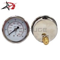 China Dual Scale Liquid Filled Pressure Gauge 63mm 60 Bar Brass Wetted for General Industrial Measurement Systems for sale