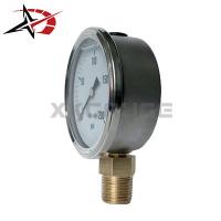 China Pump System Liquid Filled Water Pressure Gauge 0-200PSI 63mm Stainless Brass Wetted for Hydraulic Monitoring Equipment for sale