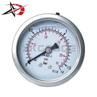 China Genuine 304 Stainless Steel Oil Filled Pressure Gauge Axial Mount for Panel Display Instrumentation Systems for sale