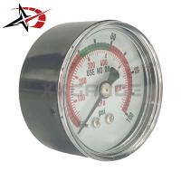 China 40mm Axial Oxygen Pressure Gauge USE NO OIL Color Scale 0‑600kPa 100PSI Dry Gauge for sale