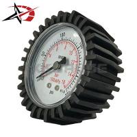China 60mm Axial Pressure Gauge 0‑16Bar 230PSI With Rubber Shock‑proof  Cover Dry Gauge for sale