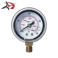 China 40mm Radial High Pressure Gauge 0‑400Bar 6000PSI Dry Bourdon Tube Manometer for sale