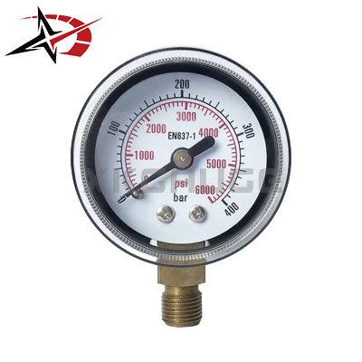 China 40mm Radial High Pressure Gauge 0‑400Bar 6000PSI Dry Bourdon Tube Manometer for sale
