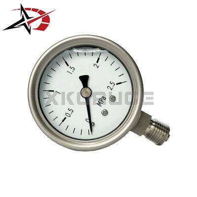 China 63mm Radial Liquid Filled Pressure Gauge 0‑2.5MPa Stainless Steel Hydraulic Gauge for sale