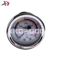 China 50mm Back Mount Pressure Gauge, 0-40MPa (6000PSI) Double Scale Color Zone Dial High Pressure Manometer for sale