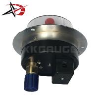 China 100mm Axial Flange Mount Magnetic Electric Contact Pressure Gauge 0~400 Bar, Back Connection Pressure Gauge with Contact Switch for sale