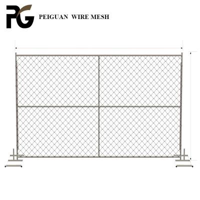 China Durable Factory Direct 6x12 Galvanized Iron Chain Link Portable Temporary Barrier Concrete Feet Fence for sale
