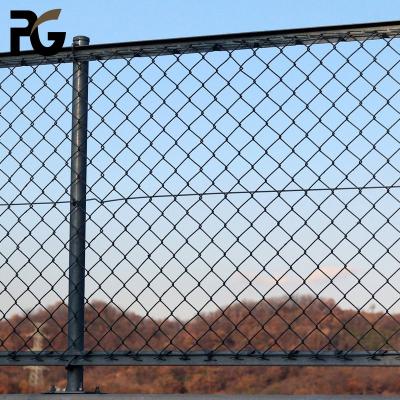 China 2021 New Arrival Easily Assembled Black PVC Coated Chain Link Fence Chain Link Fence For Soccer Playground for sale