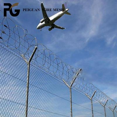 China High quality and low price easily assembled PVC coated razor barbed wire anti climb airport fence for sale for sale