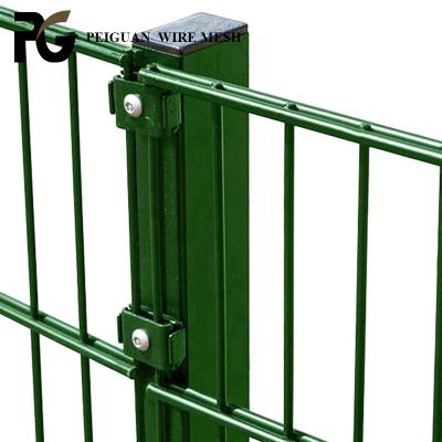 China Easily Assembled Low Cost Double Wire Fence Green Or White Color Twin Rod Wire Mesh Fence Double Foe Sale for sale