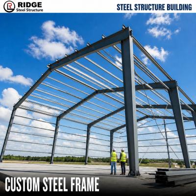 China Prefabricated Large-Span Workshop Warehouse With Gable Frame Structure Prefab Building for sale