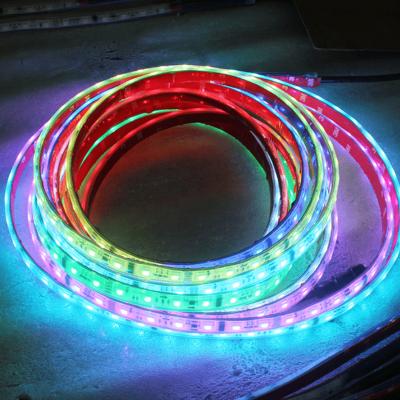 China Facade Lighting 5050 Led Strip Light IP65 DC24v 60 LEDs/M Bestselling Flexible Waterproof DMX512 Accessible Led Strip for sale