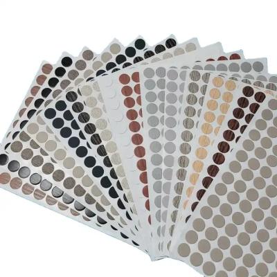 China PVC Sticker White Screw Hole Fastcaps Stick-on Adhesive Screw Covers for Hole Punch Repair Stickers for sale