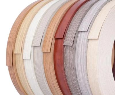 China Furniture PVC Laminate Edge Banding Tape White Oak Color Finish ABS Melamine Plastic Acryl Wood Grain Eco-Friendly for sale