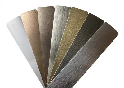China Silver Brushed Aluminium Metallic Customized PVC Edge Banding for sale