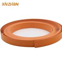 China Burnt Orange Leather Grain PVC Edge Banding Tape | Textured Edge Banding for Furniture for sale