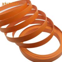 China Burnt Orange Leather Grain PVC Edge Banding Tape | Textured Edge Banding for Furniture for sale
