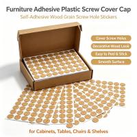 China Self-Adhesive Waterproof PVC Screw Cap with Wood Grain Finish for Furniture and Cabinets for sale