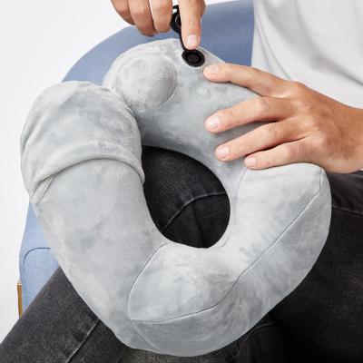 China 3 Heat Settings Grey Microwavable Heated Neck Pillow for sale