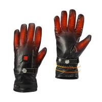 China Leather Men Electric Rechargeable Heated Gloves For Outdoor Sports Skiing for sale