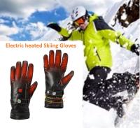 China Leather Men Electric Rechargeable Heated Gloves For Outdoor Sports Skiing for sale