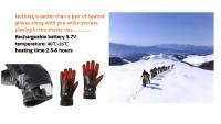 China Leather Men Electric Rechargeable Heated Gloves For Outdoor Sports Skiing for sale